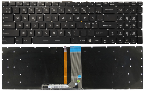 NORDIC Keyboard MSI GP72 GP62 GL62 GP62VR GP62MVR GP72MVR RGB Backlit ...