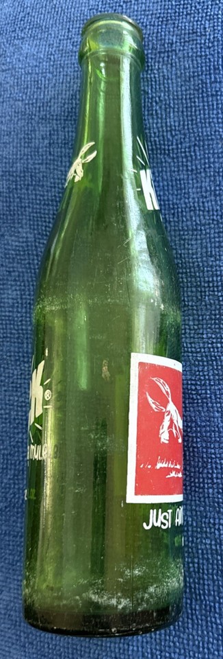 ACL SODA BOTTLE KICK DONKEY MULE GREEN GLASS ROYAL CROWN Mountain Dew ...