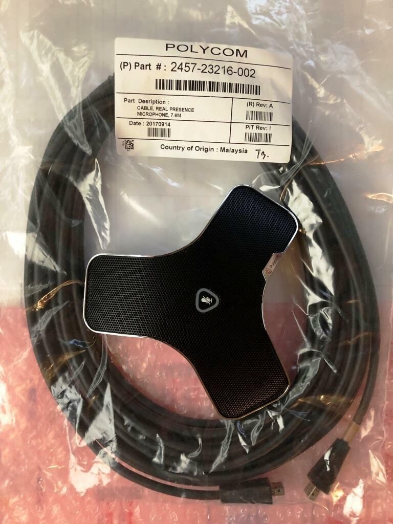 Polycom 2201-09750-002 Real Presence Microphone With Cable RealPresence ...