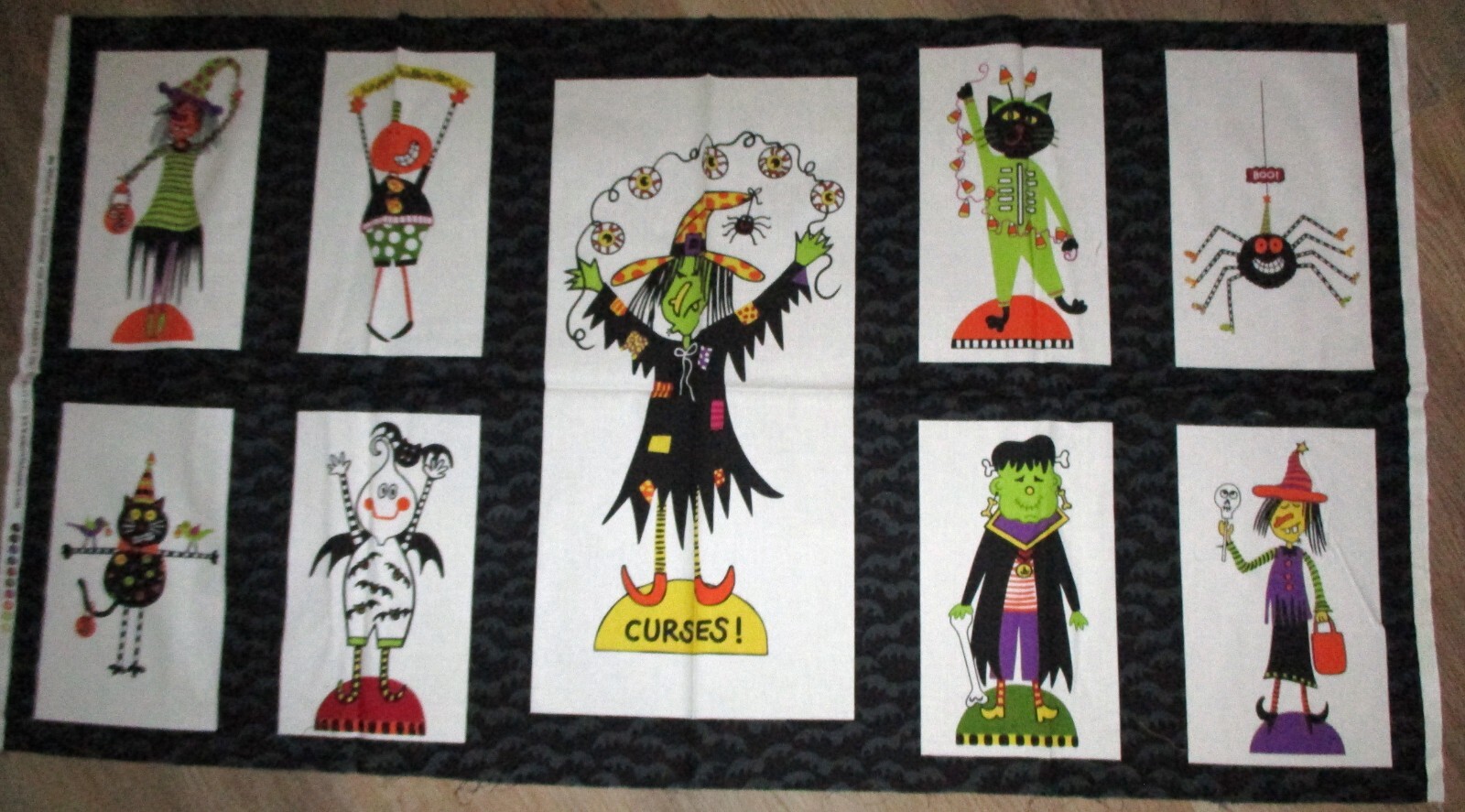 1 Scary Halloween "Be Witched" Quilting/Wallhanging Sewing Fabric Panel ...