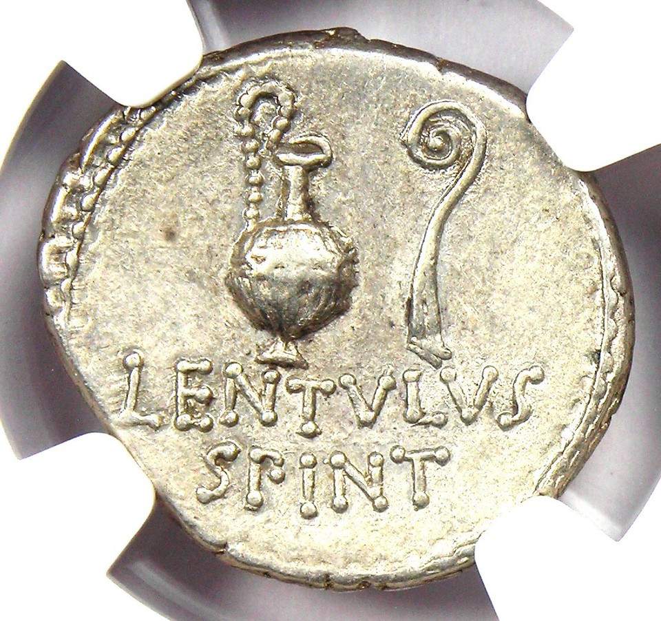Cassius AR Denarius Libertas Spinther Coin 42 BC NGC Choice XF (EF) - 5 ...