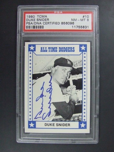 Duke Snider Signed 1980 TCMA PSA/DNA Authentic Autograph Dodgers PSA 8 ...
