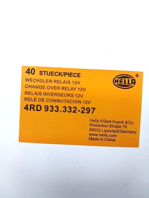 (2-PACK) NEW HELLA 4RD-933-332-29 RELAY -12 Volt 20/40A SPDT RES | eBay