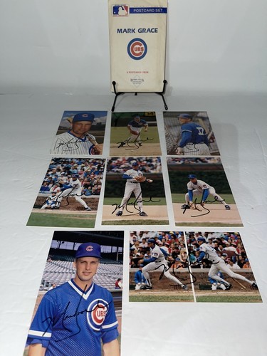 8 Autographed Baseball Mark Grace 1990 Cubs,First Base Barry Colla ...