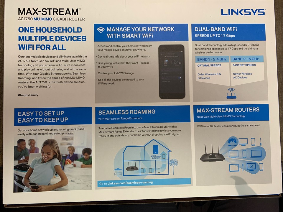 Linksys Ac1750 Max-stream Mu-mimo WiFi Router - Black 745883741885| eBay