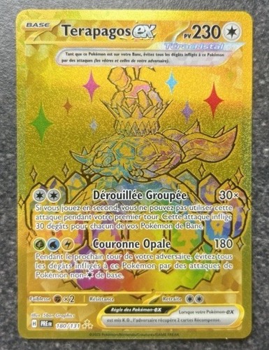 Carte Pokémon Terapagos Ex Gold 180/131 EV8.5 Evolutions Prismatiques ...