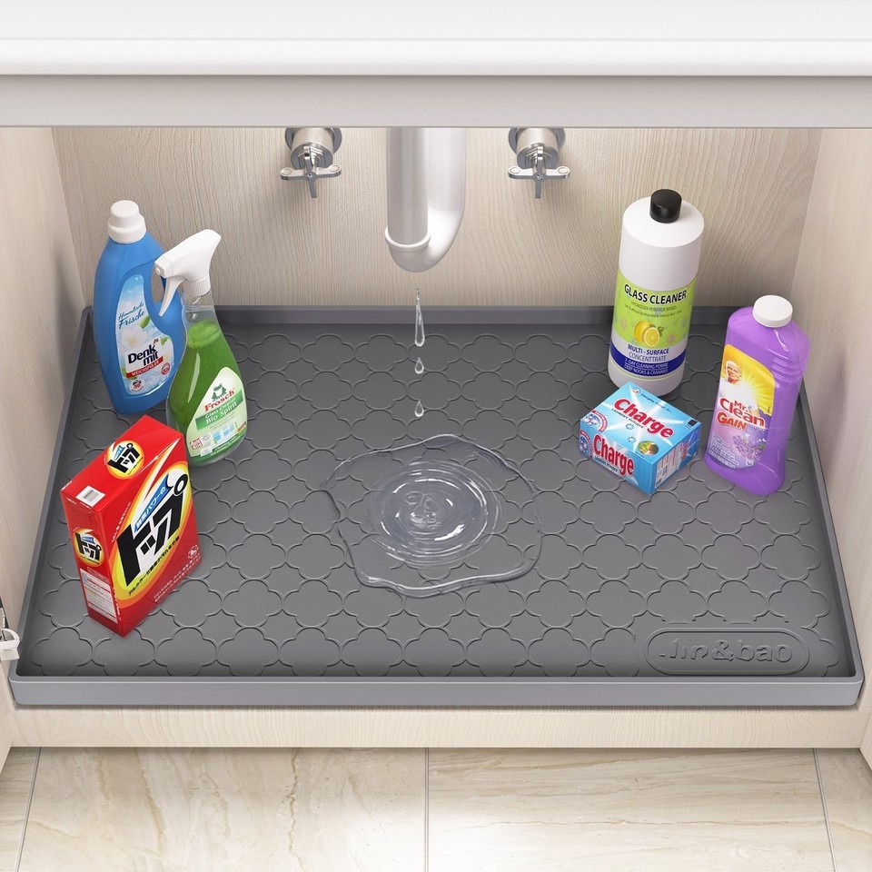 Jin&Bao Waterproof Under Sink Mat 37" x 19", Thick 19"W x 37"L, Light ...