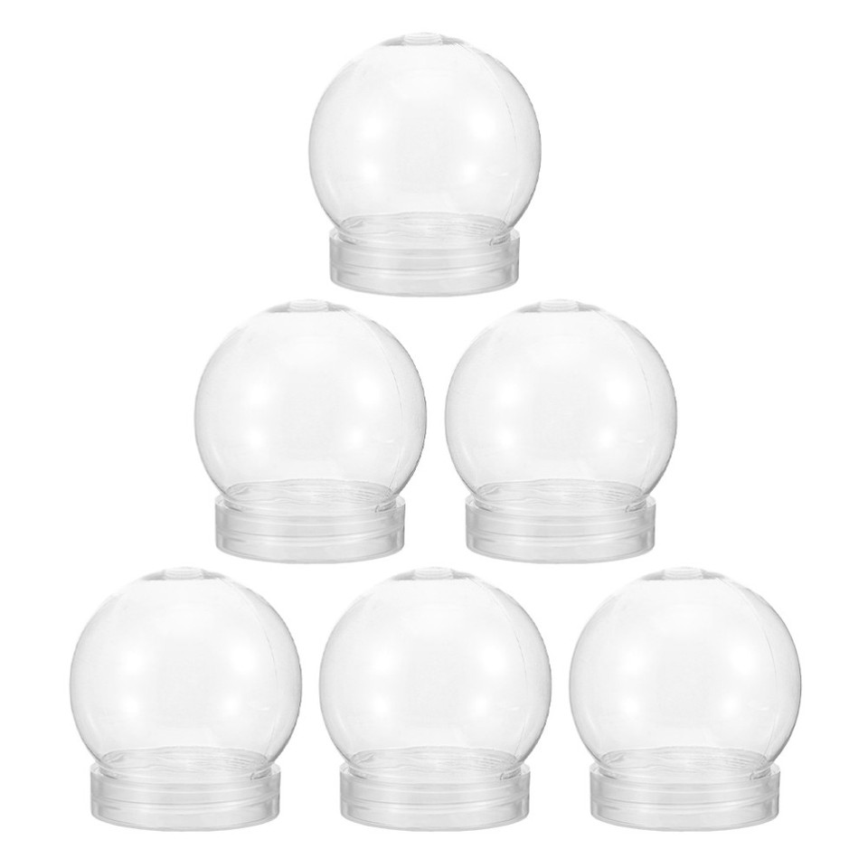 6pcs Snow Globe Water Globe Christmas Clear Snow Globe for DIY Crafts ...