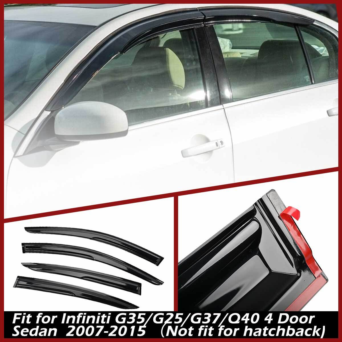 FOR INFINITI G35 G25 G37 Q40 07-15 4 Door SEDAN WINDOW VISOR RAIN GUARD ...