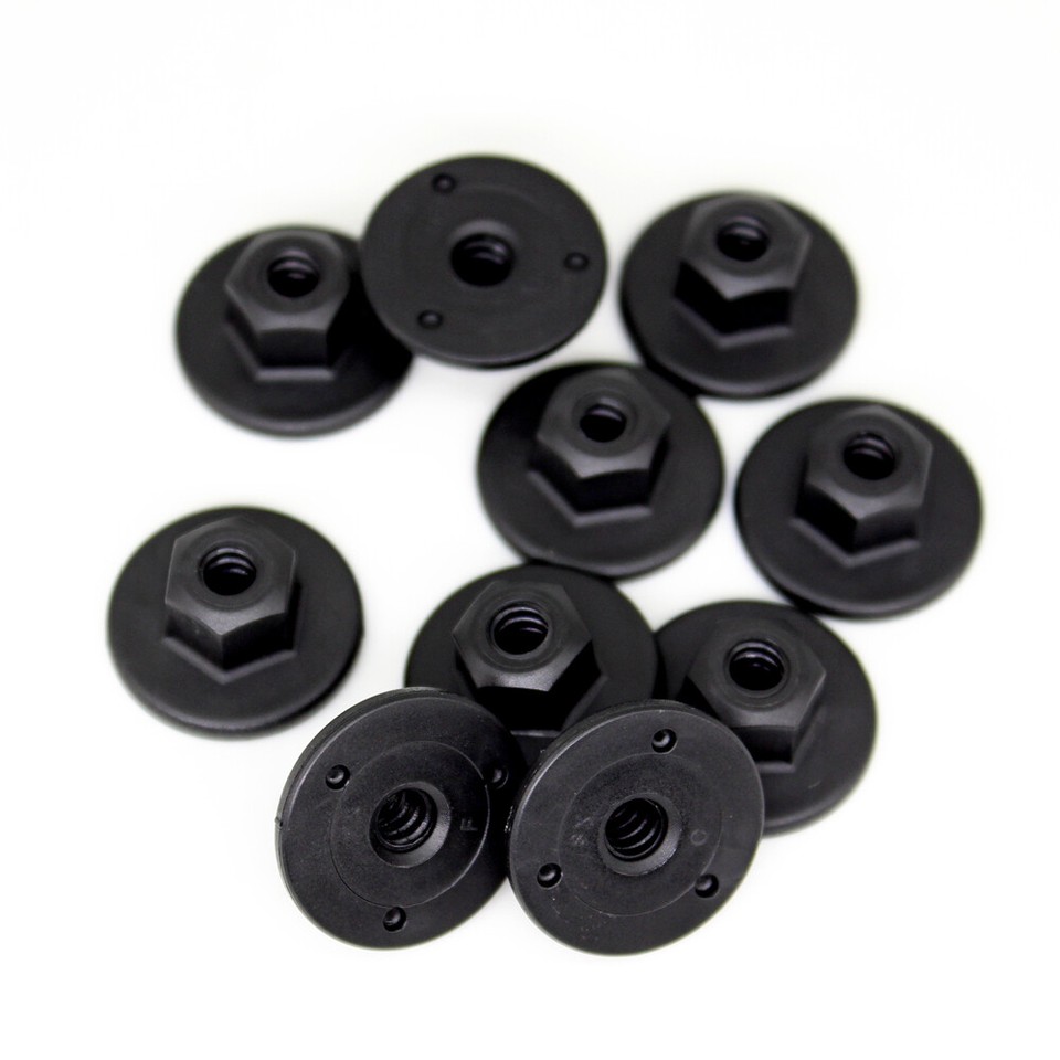 50Pcs 10 mm Hex Head Plastic Self-Threading Nut Grommet Clip For BMW ...