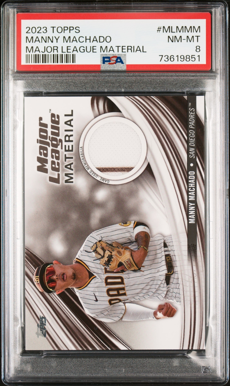 2023 TOPPS MAJOR LEAGUE MATERIAL RELICS #MLMMM MANNY MACHADO PSA 8 | eBay