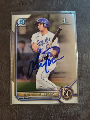2022 Bowman Chrome Luca Tresh 1st RC Rookie Card Signed IP Auto Royals ...