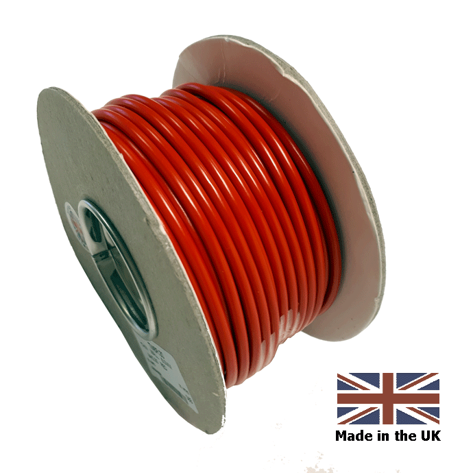 10 METERS RED 6mm2 - 50 AMP THIN WALL AUTO CABLE WIRE FOR CAMPERVAN ...