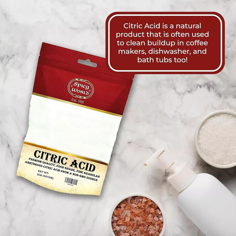 Citric Acid 2 LB Bag - 100% Pure, Food Grade & Non-GMO - Citric Acid ...
