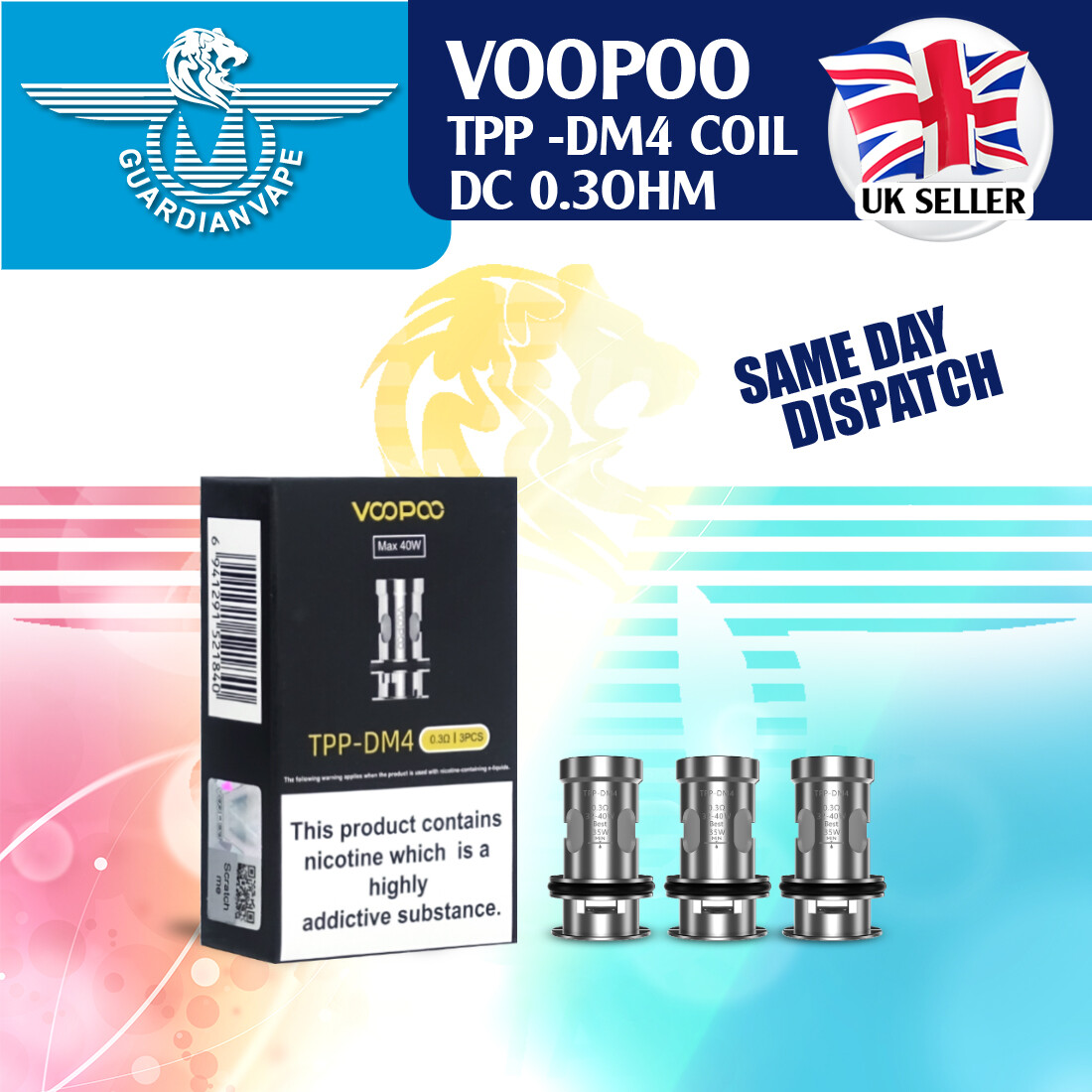 VOOPOO TPP-DM1-DM2-DM3-DM4 COILS PACK OF 3 Replacement Coils Authentic ...