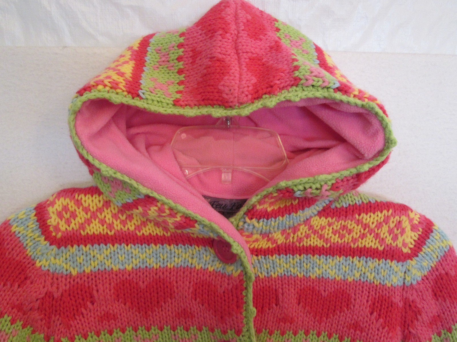 Feu Follit Hooded Knit Winter Jacket Youth Girls Coat Size- 5 | eBay