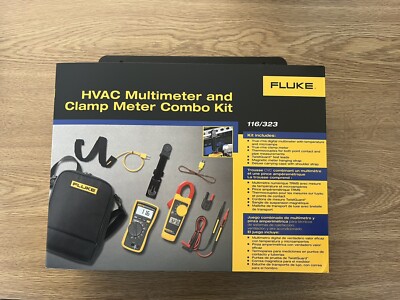 BRAND NEW Fluke 116/323 KIT Multimeter and Clamp Meter HVAC Combo Kit ...
