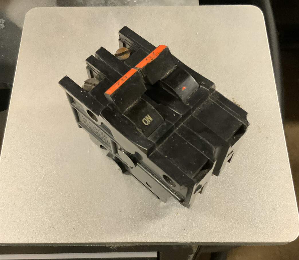 70A FEDERAL PACIFIC Stab-Lok 2 Pole FPE 70 Amp "NA" Breaker Minor Chip ...