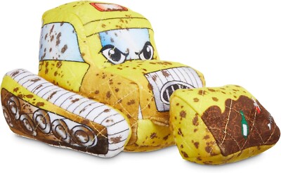 Leaps & Bounds Ruffest & Tuffest Bulldozer Tough Plush Dog Toy with ...
