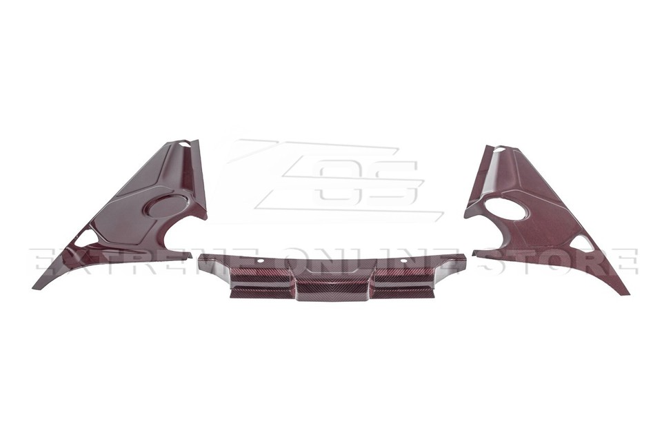For 20-Up Corvette C8 RED CARBON FIBER Engine Bay Trim Panel Appearance ...