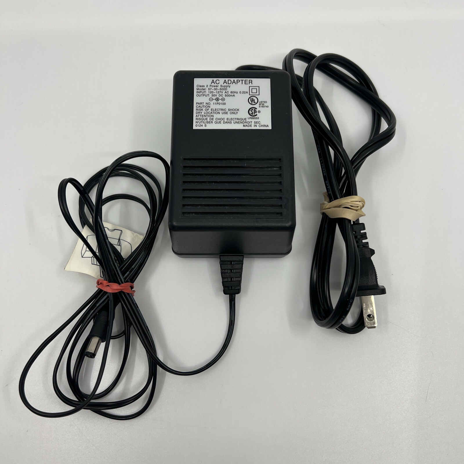 AC ADAPTER Class 2 Power Supply 30VDC 500mA Model No. 57-30-500D P/N ...