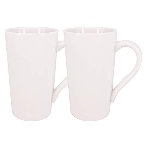 2 Pack 20 Oz Coffee Cup Simple Pure White Ceramic Cup Plain Large Tall ...
