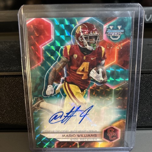 2023 Bowman University Best Mario Williams Teal Geometric Refractor ...