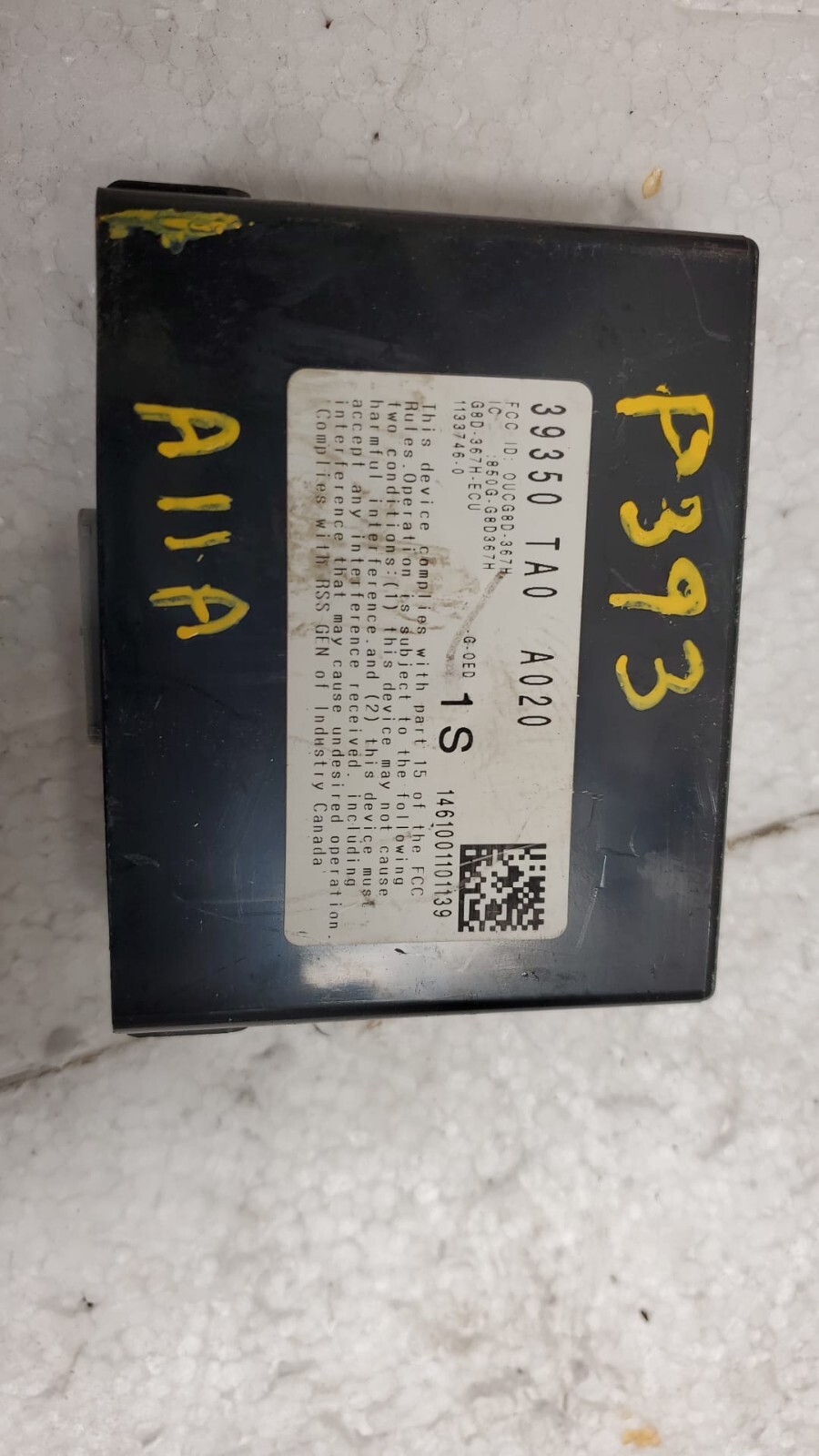 2010 HONDA ACCORD TIRE PRESSURE SENSOR TPMS CONTROL MODULE 39350TA0A020 ...