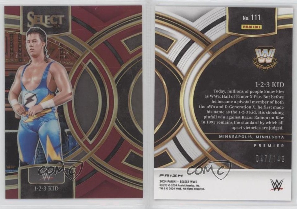 2024 Panini Select WWE Premier Level Maroon Prizm /149 1-2-3 Kid #111 ...