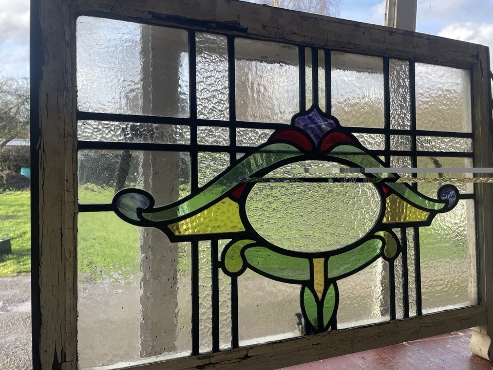 Antique Edwardian Stained Glass Window Panel (Feature from Domestic ...