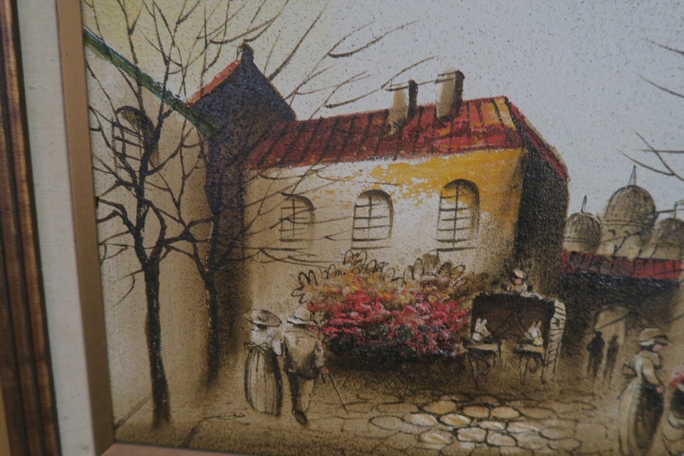 Vintage Signed Lola Foster Original Oil Sand Painting 12" x 16" Canvas ...