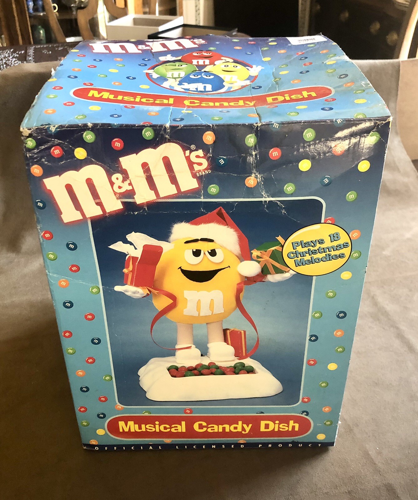 M&M's Musical Candy & Dispenser Dish w/ 18 Christmas Melodies Yellow ...