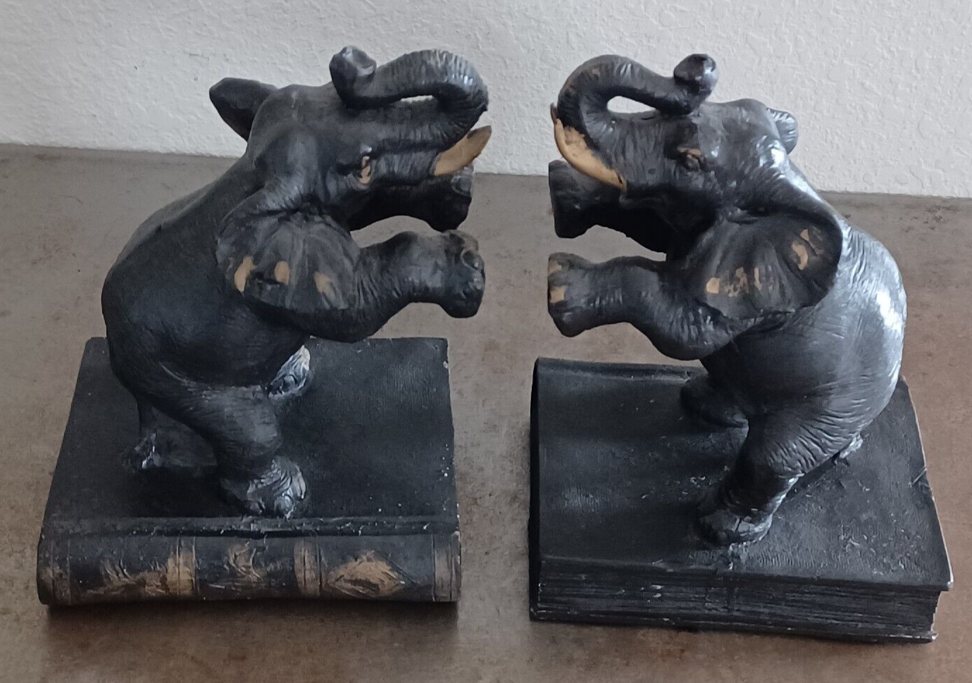 Banash Boston Elephant Bookends 7.2" Tall Vintage | eBay