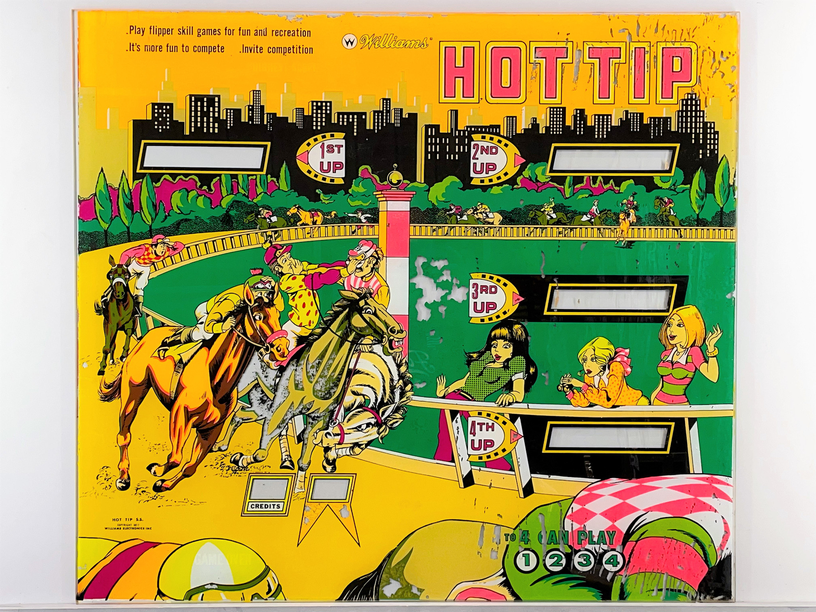 Williams Hot Tip Pinball Machine Game Backglass NOS SS Version | eBay