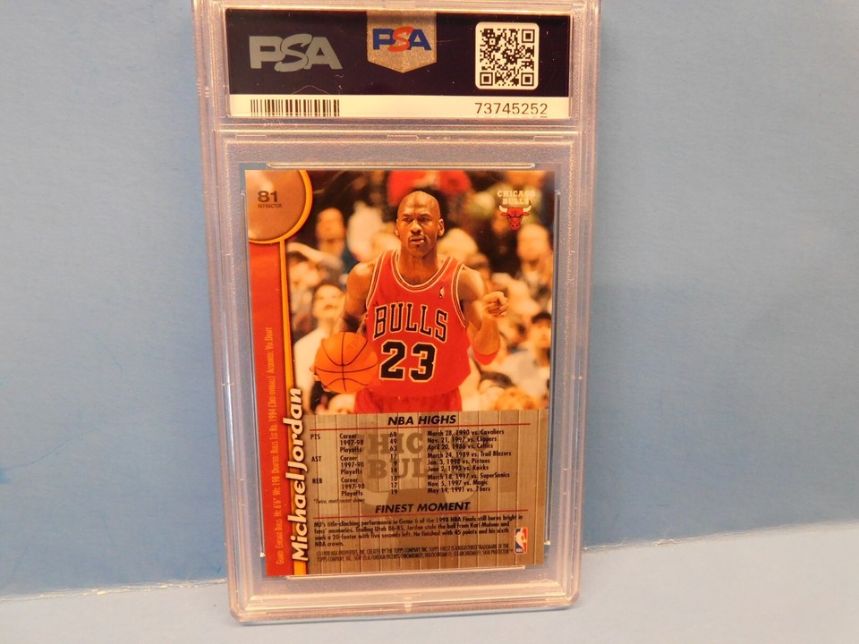 1998 Topps Finest Michael Jordan Refractor PSA Mint 9 Card #81 | eBay