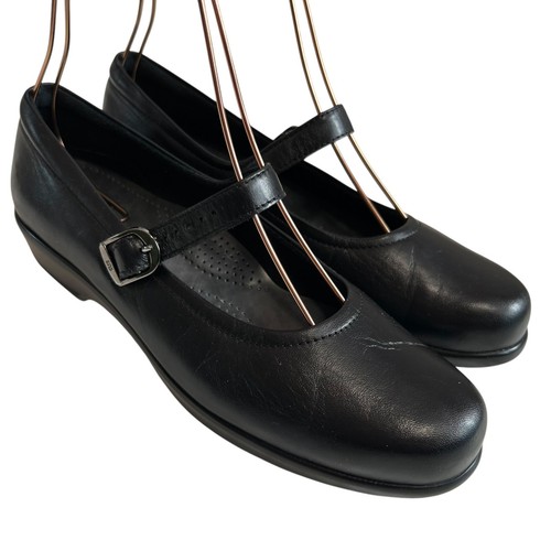 SAS Maria Buckle Mary Jane shoes US womens 9 Slim AAA black leather ...