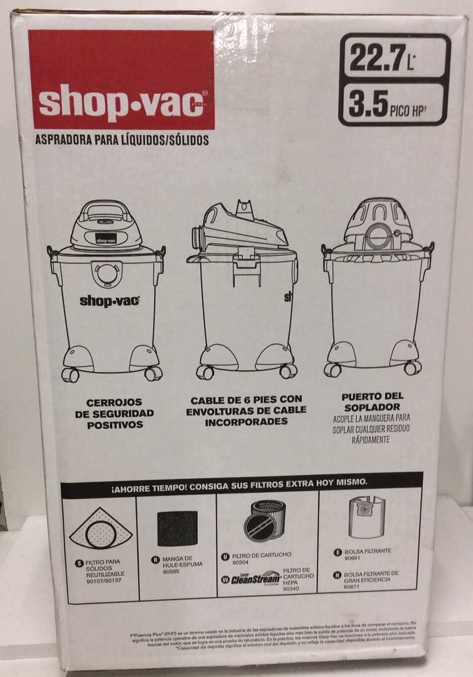 Shop Vac 6 Gallons 3.5 Peak HP Corded Wet Dry Vacuum Accessories ...