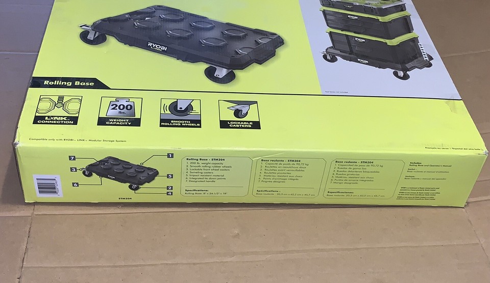 RYOBI Rolling Base Modular Wheel Dolly 18" Multi-Purpose 200 lb ...