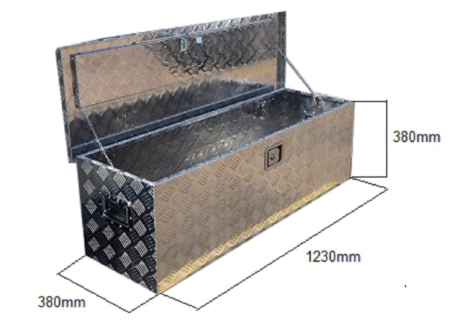 282 US PRO ALUMINIUM CHEQUER JOB SITE STORAGE CHEST TOOL BOX VAN TRUCK ...