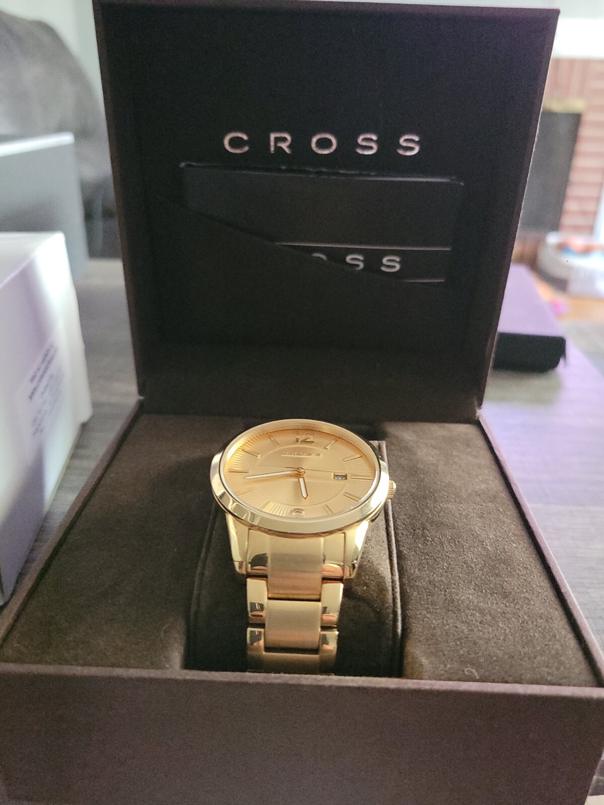CROSS CR8002 Quartz watch used mens Dial Gold | eBay