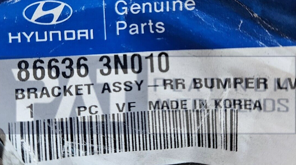 GENUINE HYUNDAI EQUUS 11-12 REAR BUMPER LOWER STAY BRACKET RH, 86636 ...