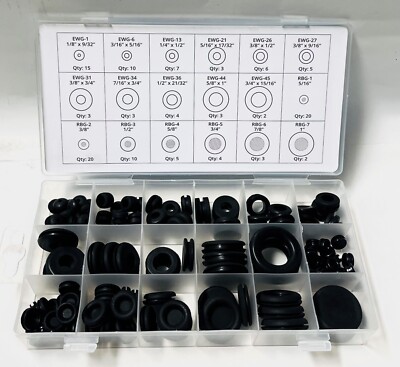 125PC Rubber Grommet Set 18 Sizes, Ring Gasket Rubber, AZGA125 | eBay