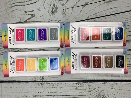 Ranger Archival Mini Ink Pads Kits 1 thru 4 Bundle Acid Free Permeant ...