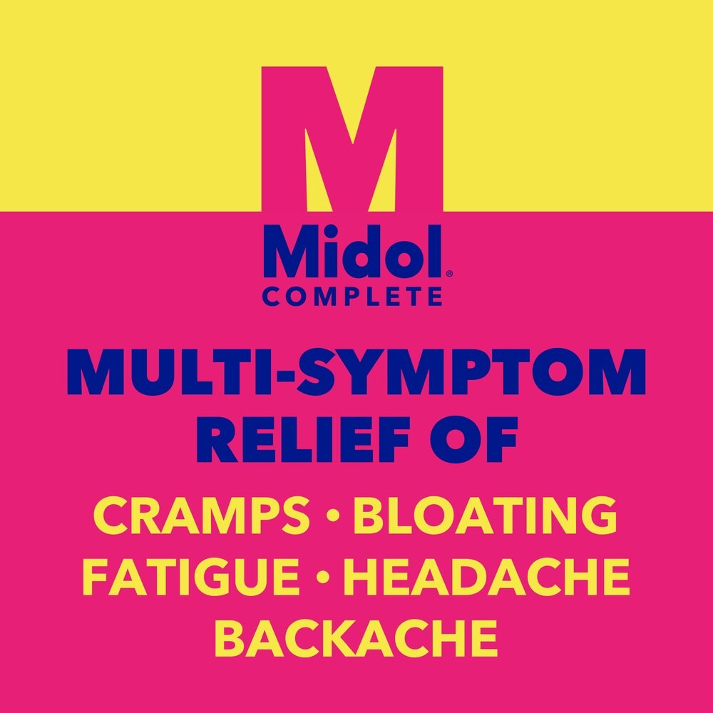 Bayer Midol Complete Pain Reliever Caplets Multi-Symptom Maximum ...