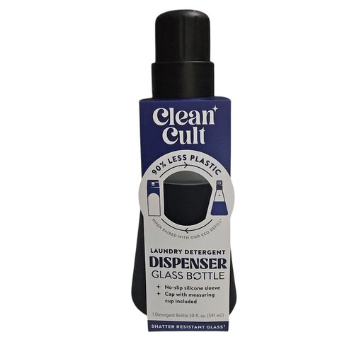 1 Clean Cult Laundry Detergent Dispenser Glass Bottle, Measuring Lid ...