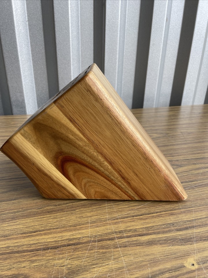 Pampered Chef Large 20 Slot Acacia Wood Knife Block Stand 1583 | eBay UK