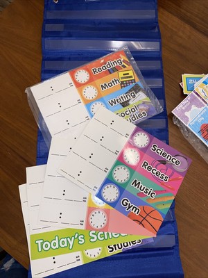 Scholastic Daily Schedule Pocket Chart 13 x 33 Blue 511498. And ...