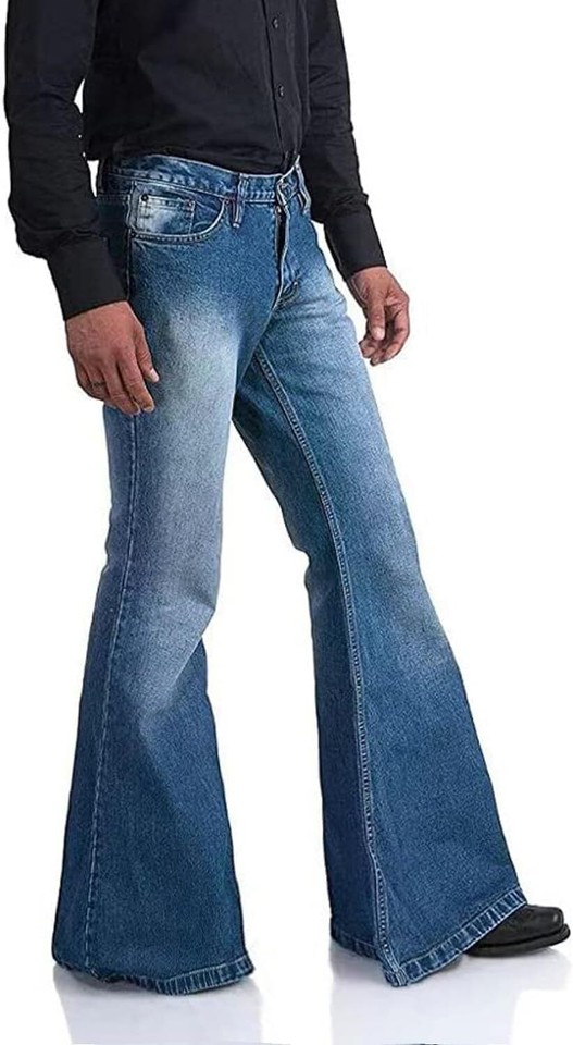Men's Vintage Bell Bottom Jeans 60S 70S Outfits Disco Pants Flared ...