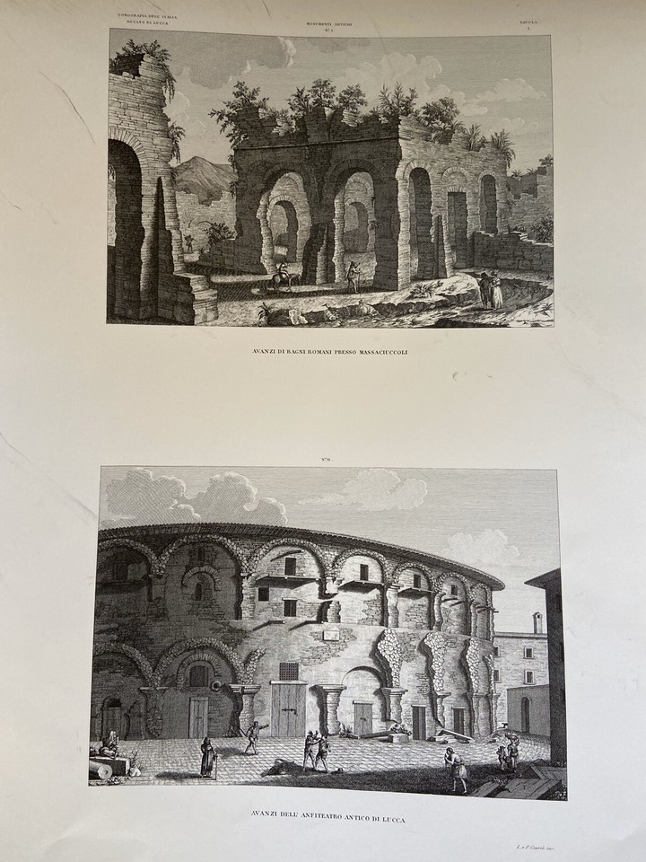 ITALY Monuments - 1832 Antique Print Engraving Official Reproduction ...