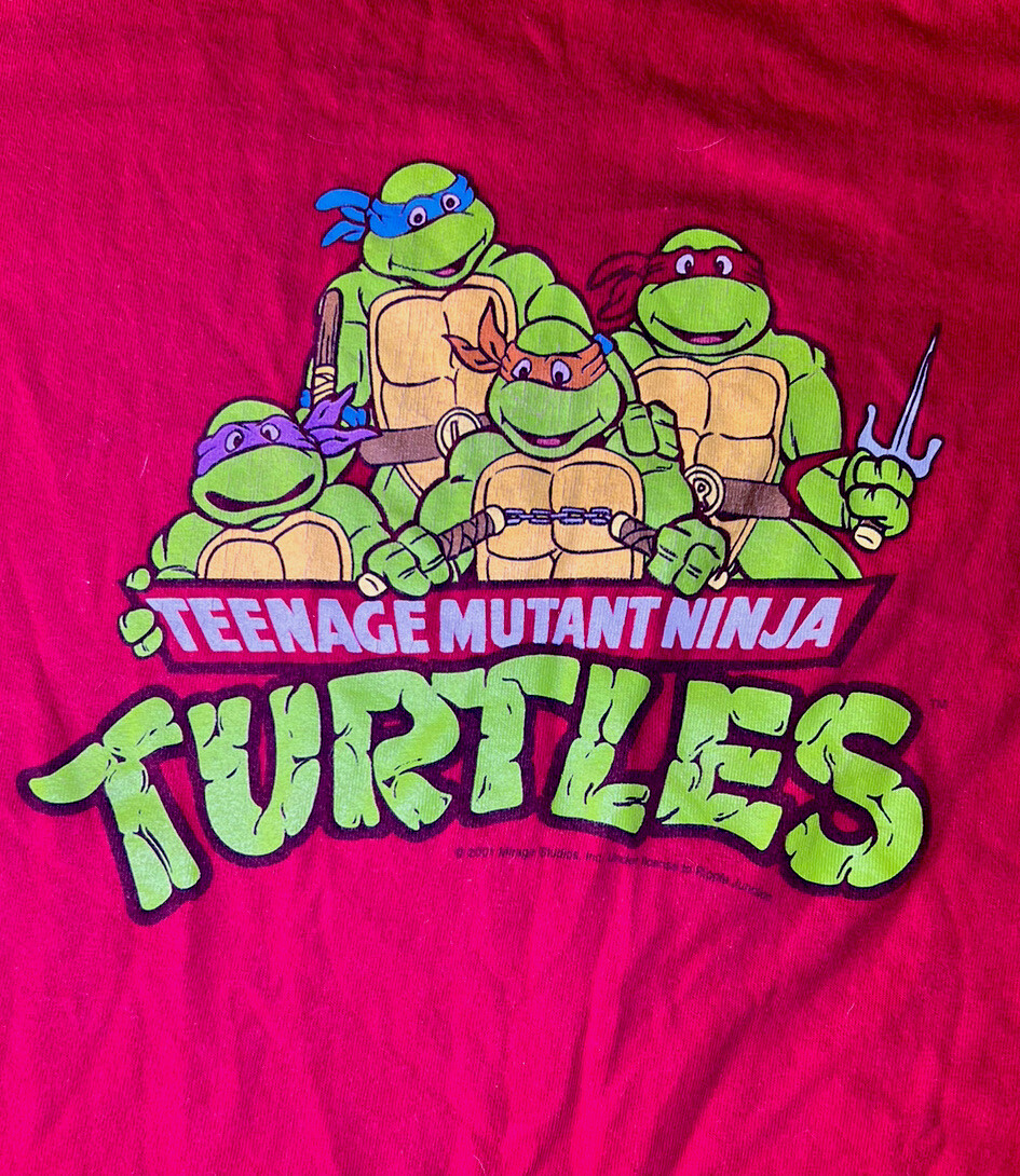Vintage 2001 Teenage Mutant Ninja Turtles Red Graphic Shirt Size Small ...